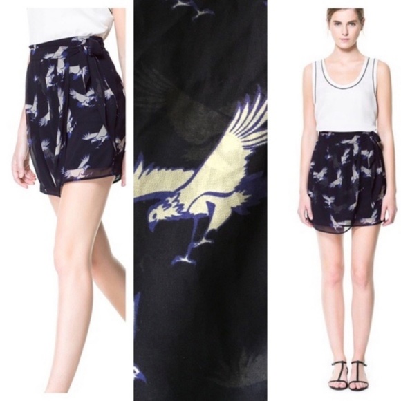 Zara | Skirts | Zara Eagle Bird Sarong Wrap Chiffon Swan Crane Swan ...